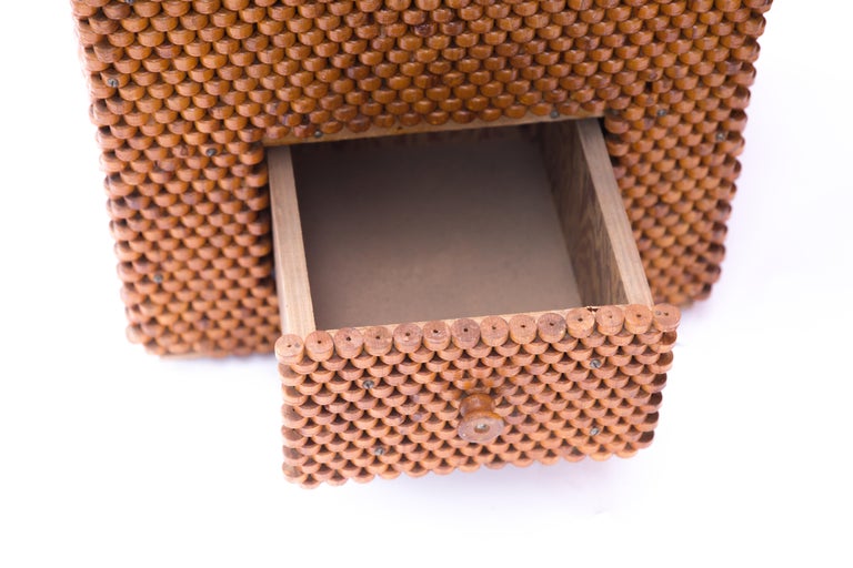 Tramp Art, Outsider Art Midcentury Throne Chair with Footstool at 1stDibs