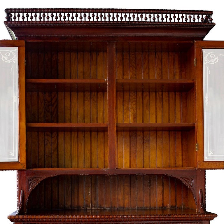 Tramp Art Step Back Cabinet For Sale at 1stDibs