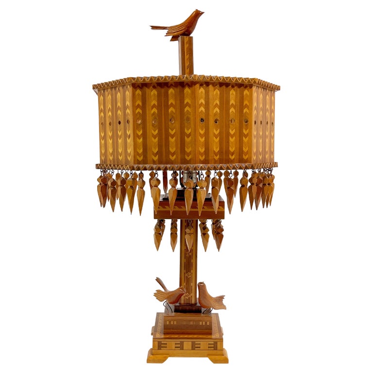 Tramp Art Table Lamp For Sale at 1stDibs