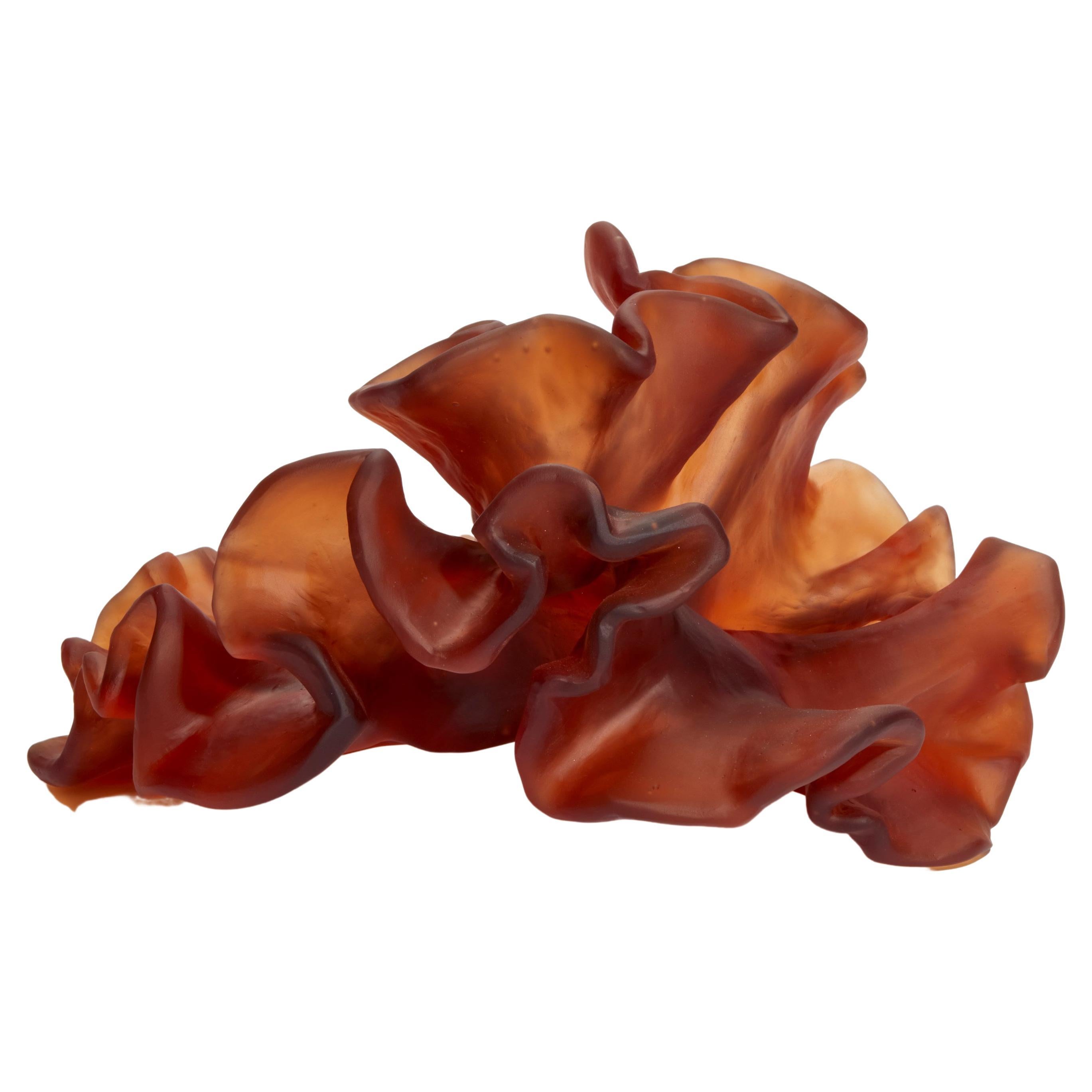 Tranquil Wander, Amber / Burnt Orange Cast Glass Sculpture by Monette ...