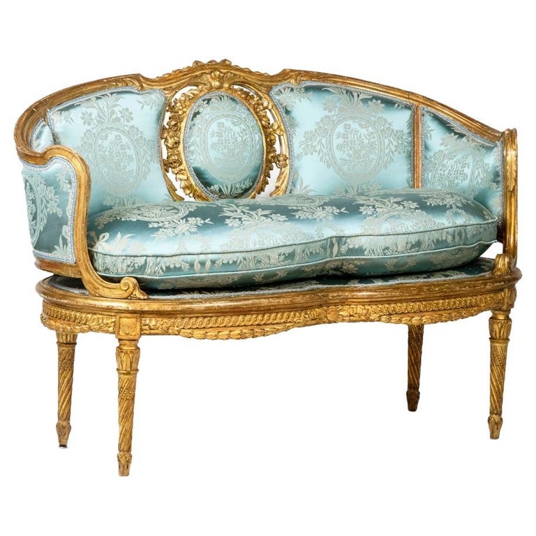 Transition Style Sofa in Giltwood, 1900’s at 1stDibs