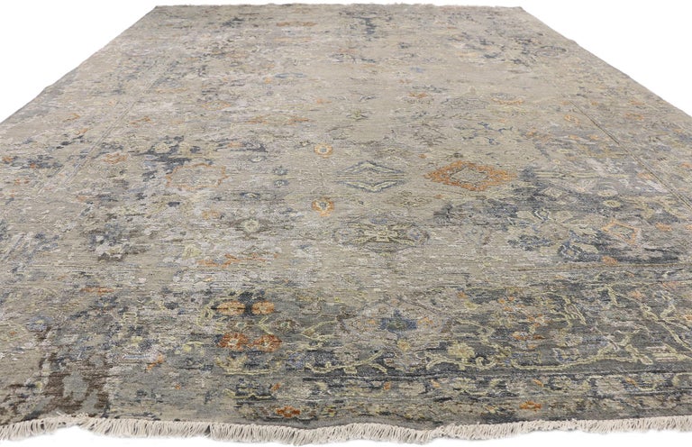 New Transitional Area Rug with Oushak Pattern and Transitional Bungalow ...