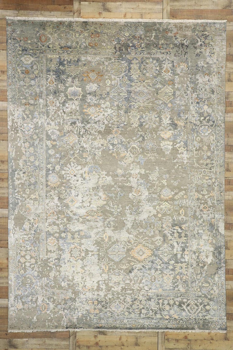 New Transitional Area Rug with Oushak Pattern and Transitional Bungalow ...