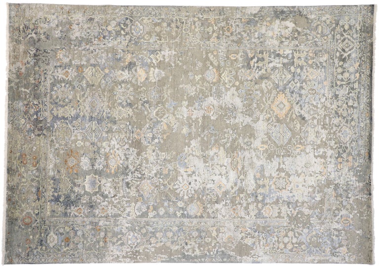 New Transitional Area Rug with Oushak Pattern and Transitional Bungalow ...