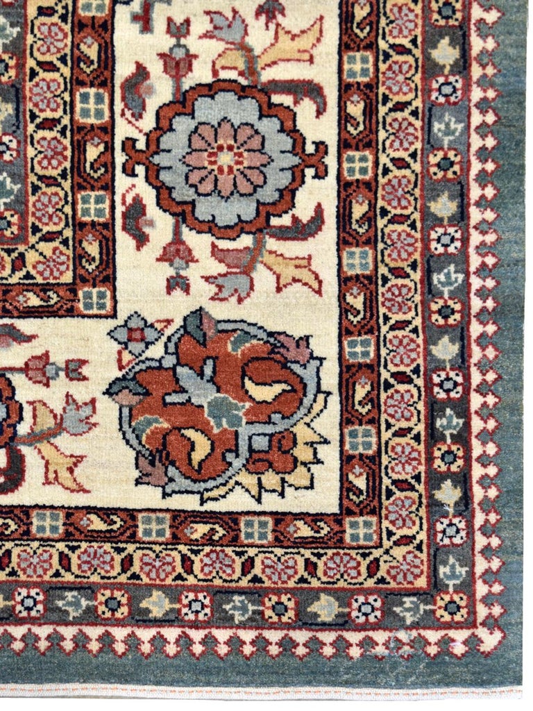 Transitional Cream, Blue, and Orange Persian Bakhtiari Carpet from Orley Shabahang For Sale at ...