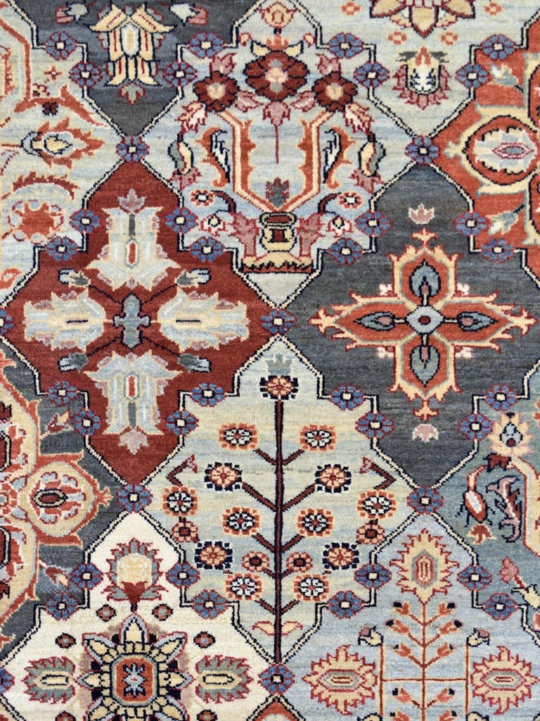 Transitional Cream, Blue, and Orange Persian Bakhtiari Carpet from ...