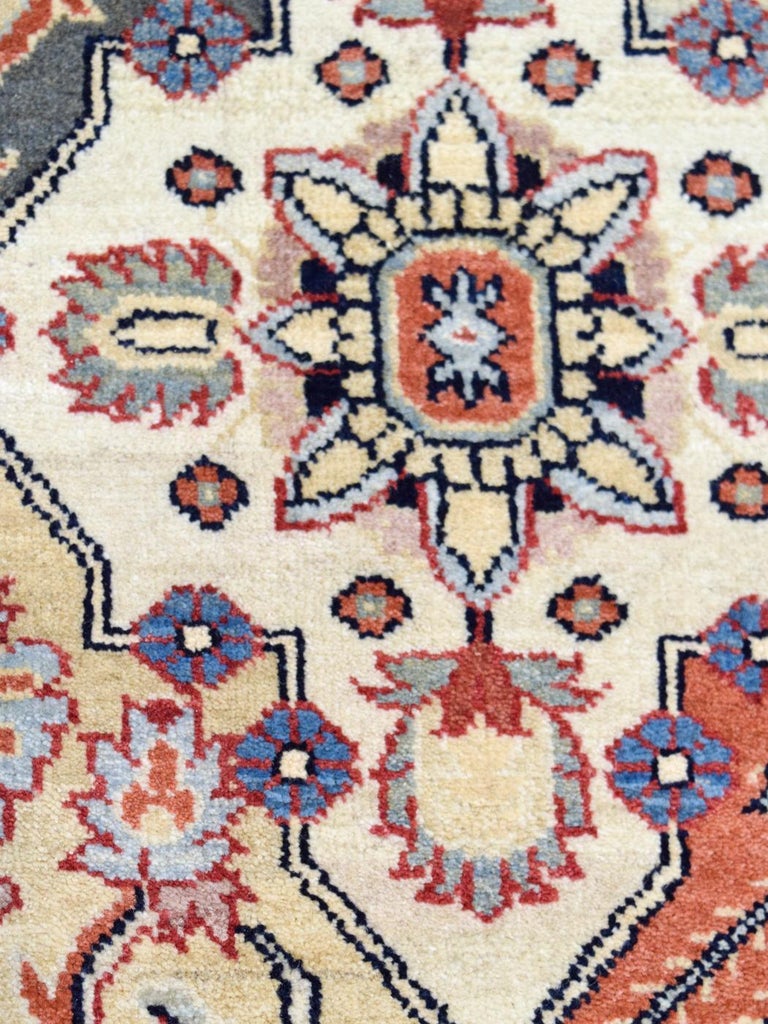 Transitional Cream, Blue, and Orange Persian Bakhtiari Carpet from ...