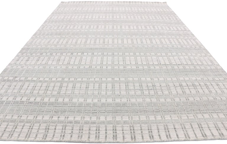 Transitional Gray Area Rug with Scandinavian Modern Swedish Style at ...