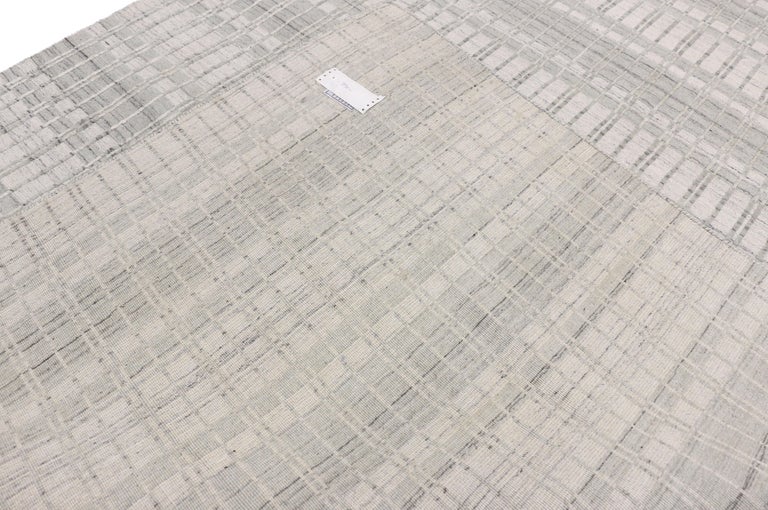 Transitional Gray Area Rug with Scandinavian Modern Swedish Style at ...