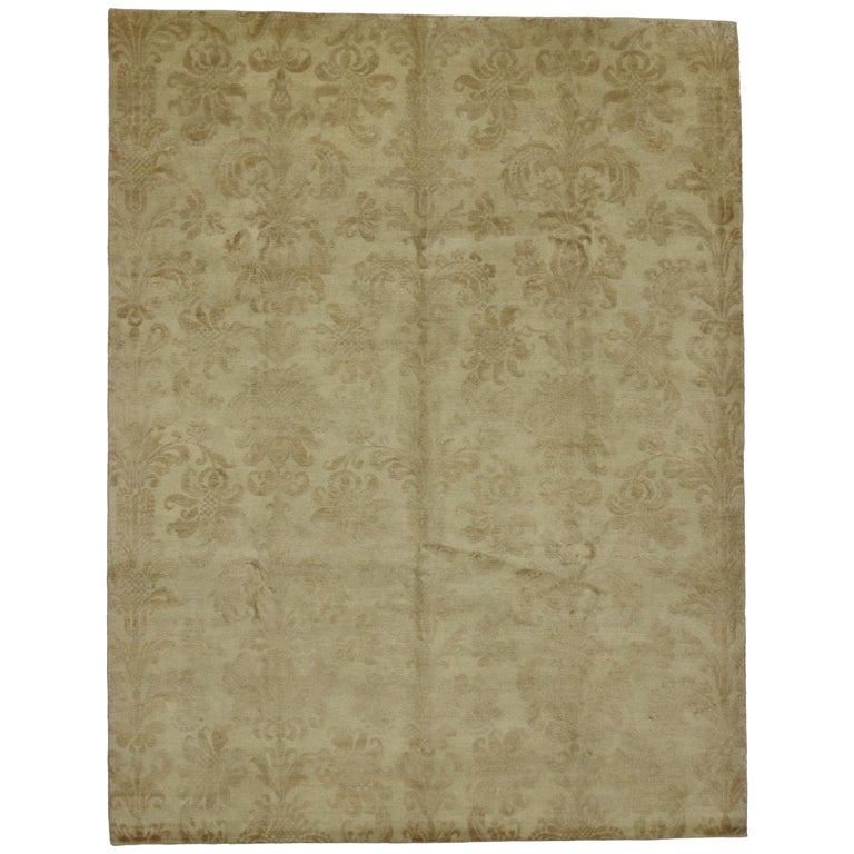 Transitional Indian Aubusson Style Rug with Warm, Neutral Colors For ...