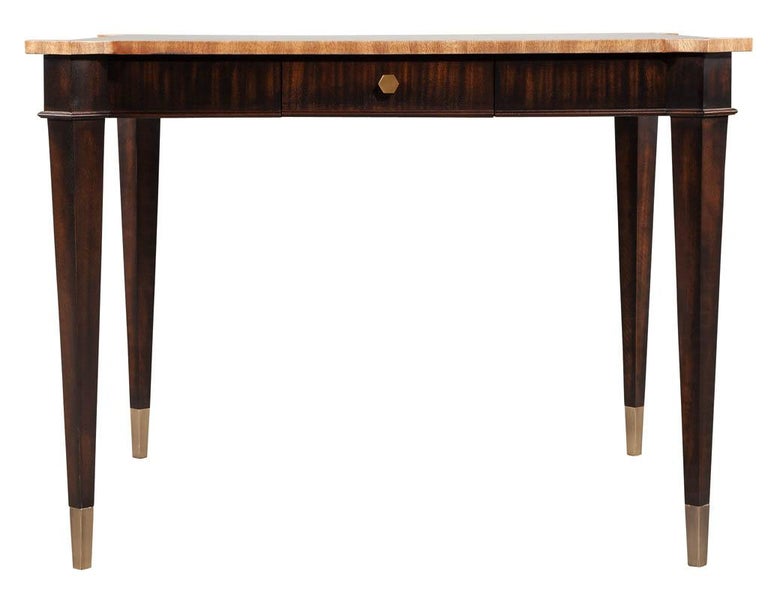 Transitional Mahogany Games Table in 2 Tone Natural Finish at 1stDibs