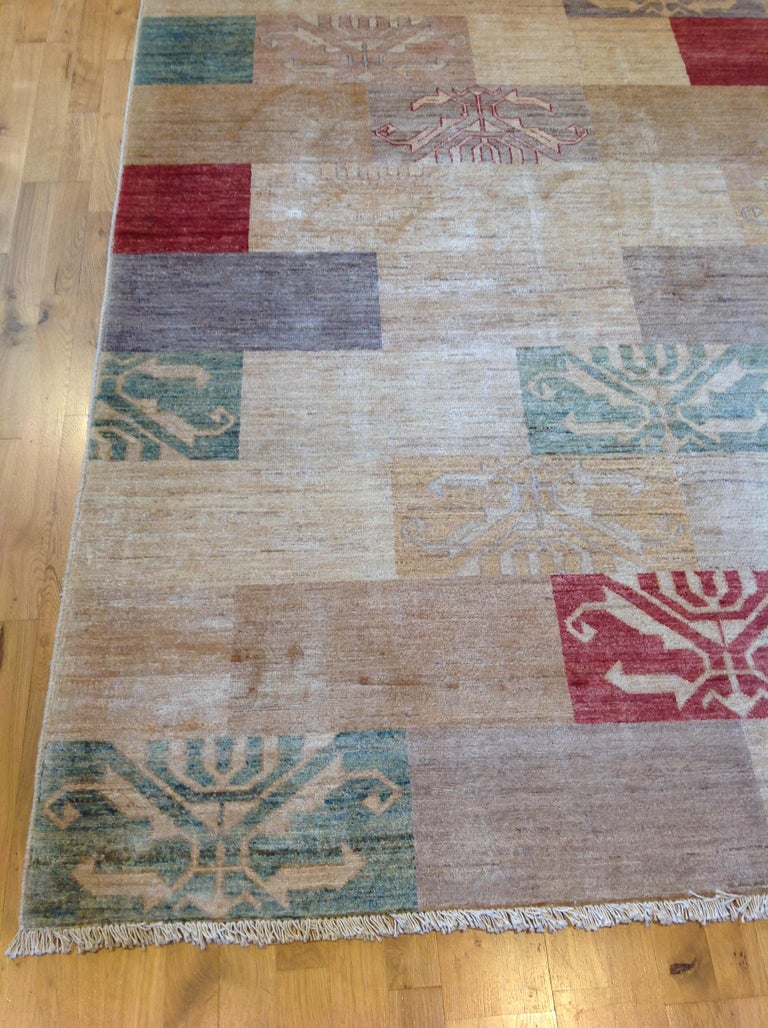 Transitional Multi-Color Pakistani Rug For Sale at 1stDibs