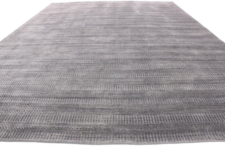 New Transitional Gray Area Rug with Modern Scandinavian Danish Style ...