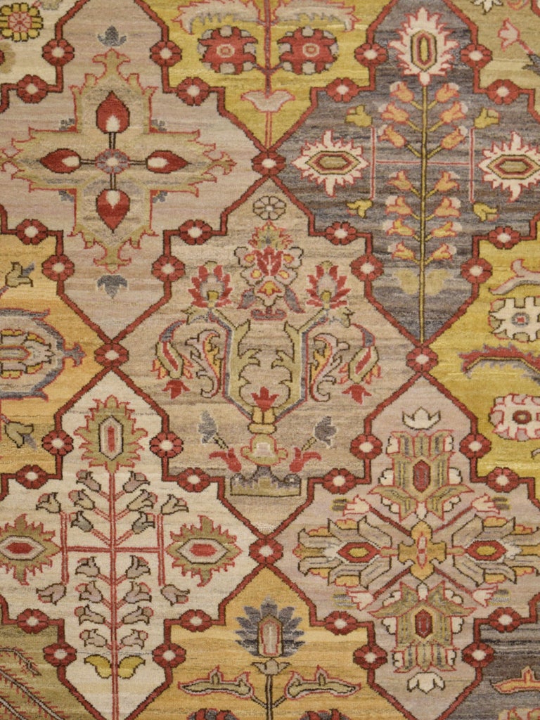 Transitional Red, Taupe, and Gold Persian Bakhtiari Carpet from Orley ...