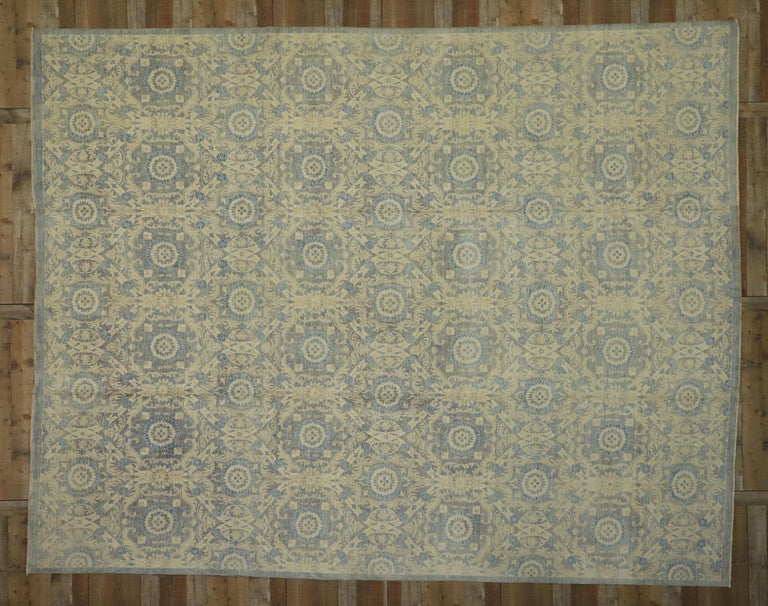 New Transitional Area Rug with Farmhouse Cottage Style and Orphism Ogee ...
