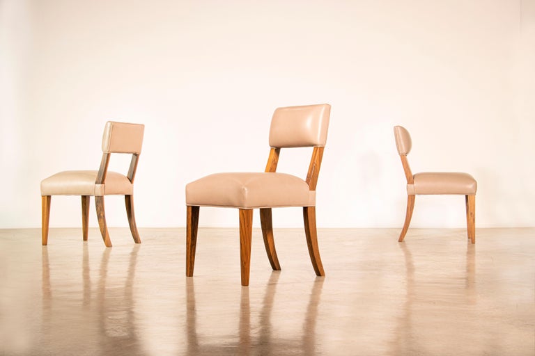 Transitional Wood Dining Chair in Leather or COM/COL from Costantini ...