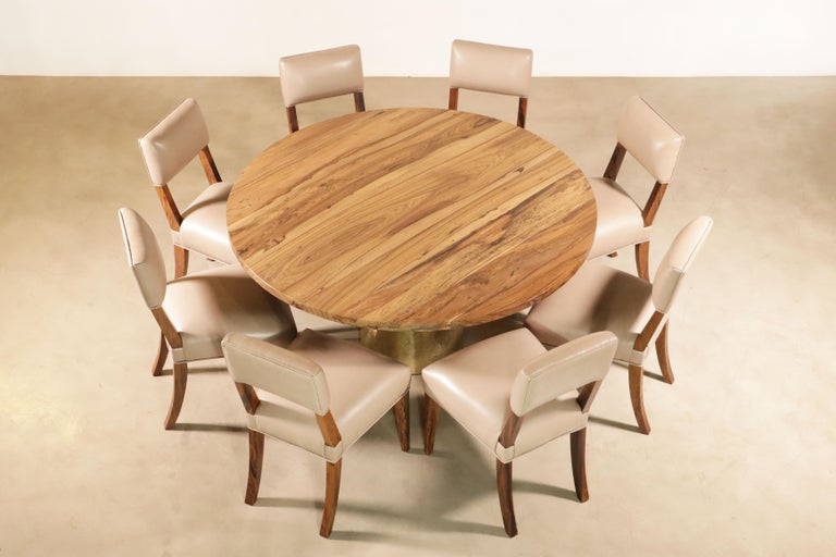 Transitional Wood Dining Chair in Leather or COM/COL from Costantini ...