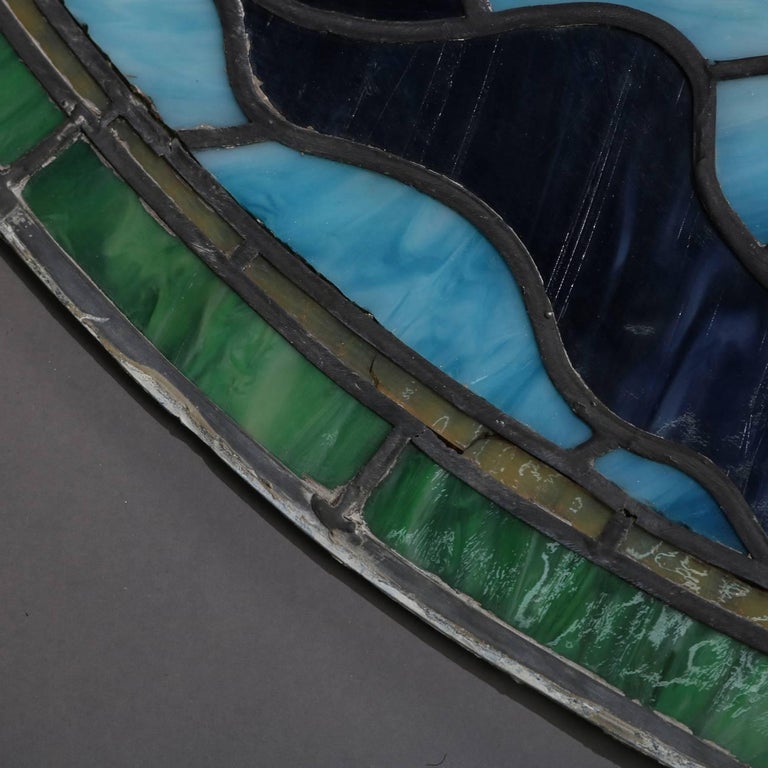 Transom Leaded Glass Window, New York, "AAHS What You Do, Do Well ...