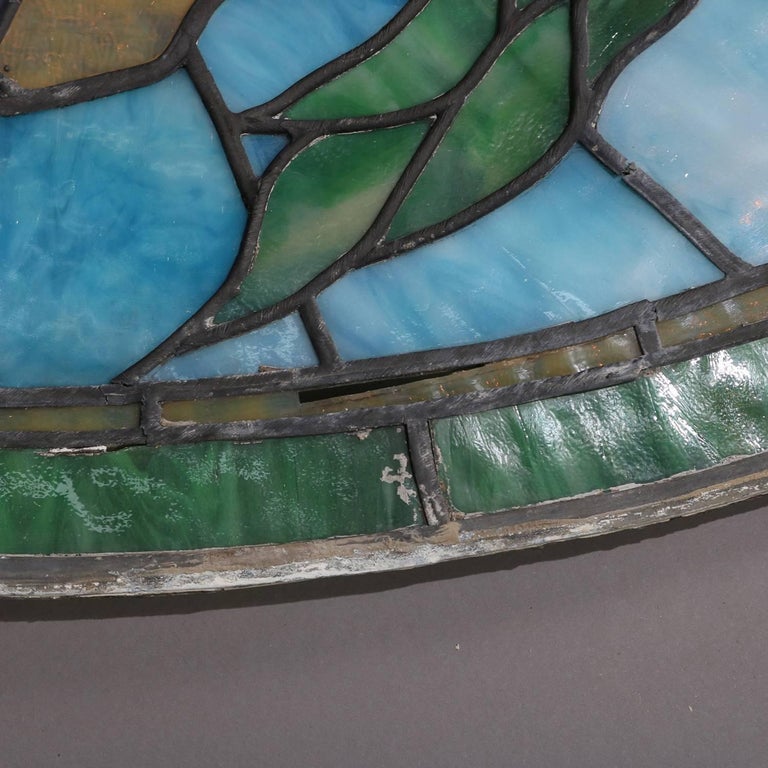 Transom Leaded Glass Window, New York, "AAHS What You Do, Do Well ...