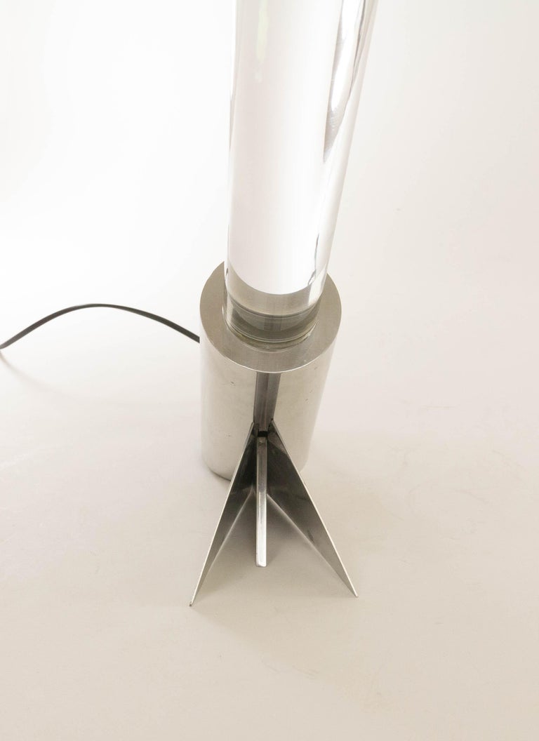 Transparant Perspex Italian Table Lamp, 1970s For Sale at 1stDibs
