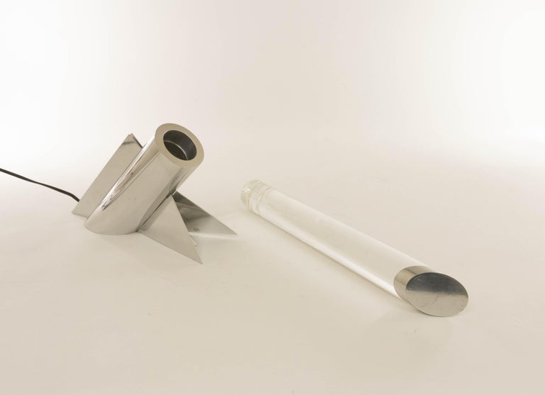 Transparant Perspex Italian Table Lamp, 1970s For Sale at 1stDibs