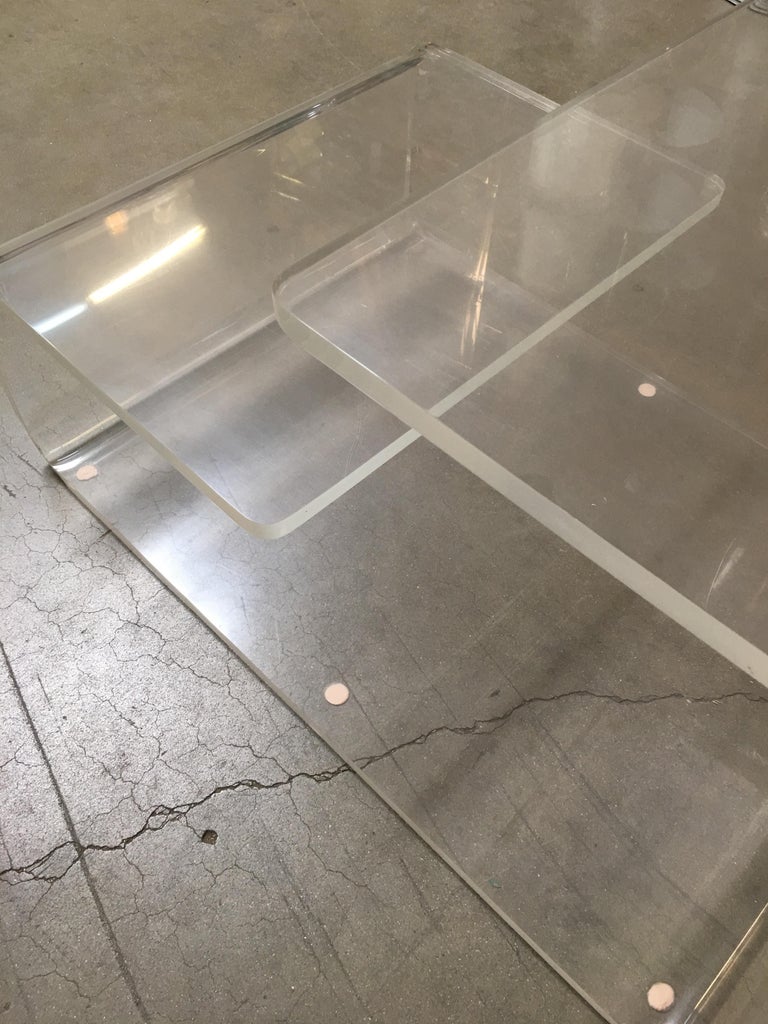 Transparent Acrylic Side-Table with Multi-Purpose Two-Tier Table Tops ...