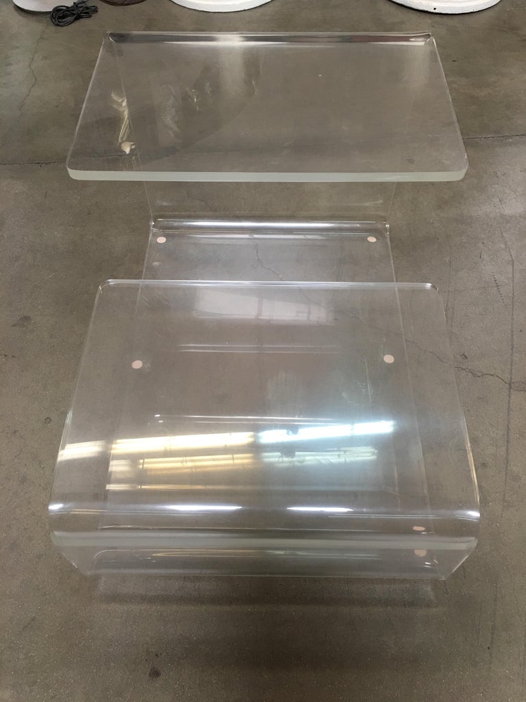 Transparent Acrylic Side-Table with Multi-Purpose Two-Tier Table Tops ...