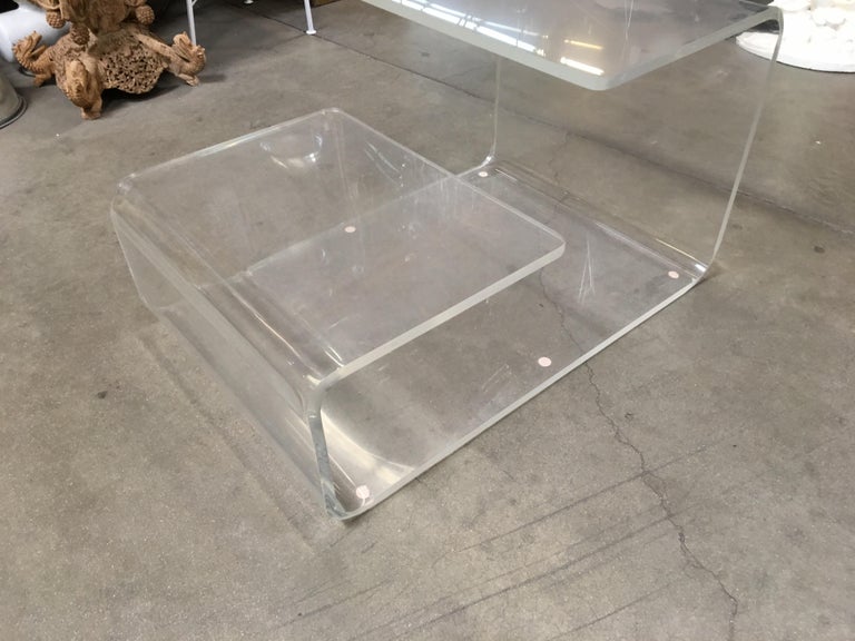 Transparent Acrylic Side-Table with Multi-Purpose Two-Tier Table Tops ...