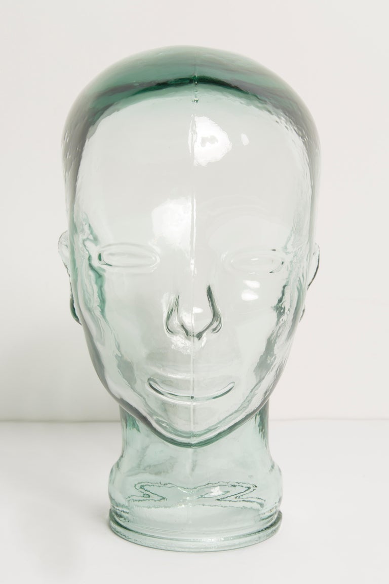 Transparent Vintage Decorative Mannequin Glass Head Sculpture, 1970s ...