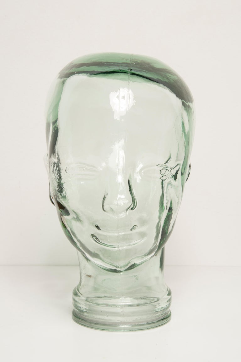 Transparent Vintage Decorative Mannequin Glass Head Sculpture, 1970s ...