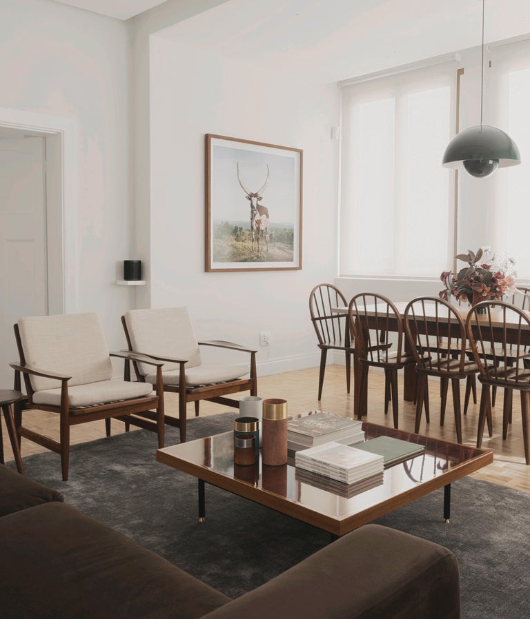 Trapeze Coffee Table by Master Studio, Lacquered Mahogany and Iroko ...