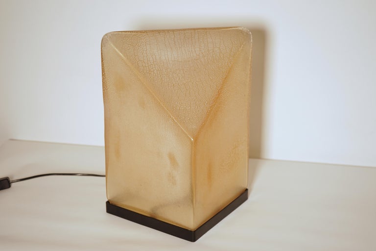 Murano Glass Sculpture Table Lamp Trapezio Model by Alfredo Barbini ...