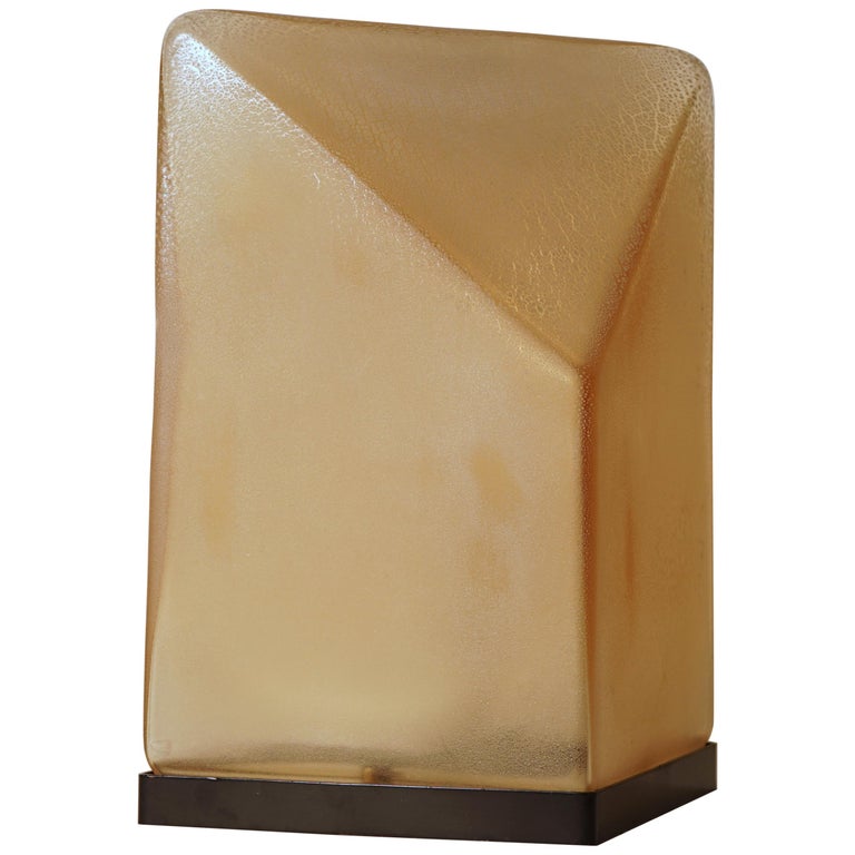Murano Glass Sculpture Table Lamp Trapezio Model by Alfredo Barbini ...