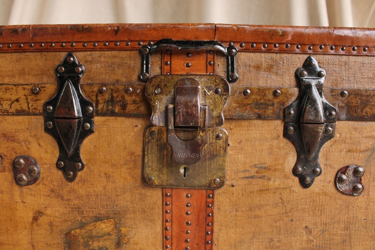 Travel Trunk with Brass Fittings, with Leather Edges, Spain, Late 19th ...