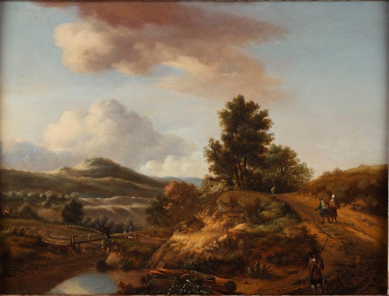 Travellers in a Landscape, Dutch School, circa 1800 at 1stDibs