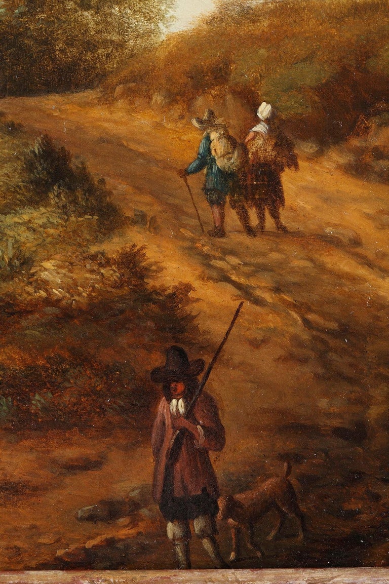Travellers in a Landscape, Dutch School, circa 1800 at 1stDibs
