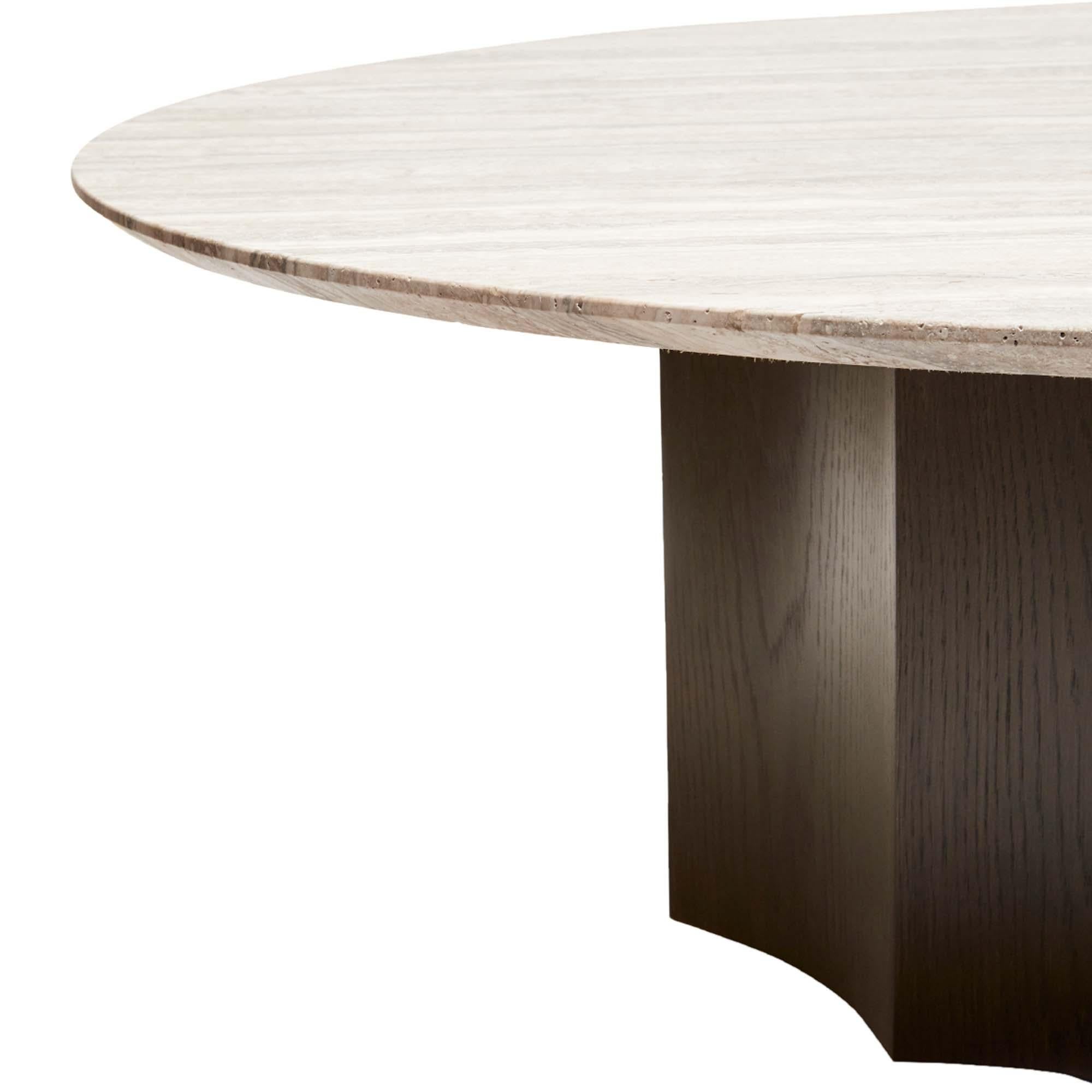 Travertine and Walnut Normandie Cocktail Table 48" by Lawson-Fenning ...