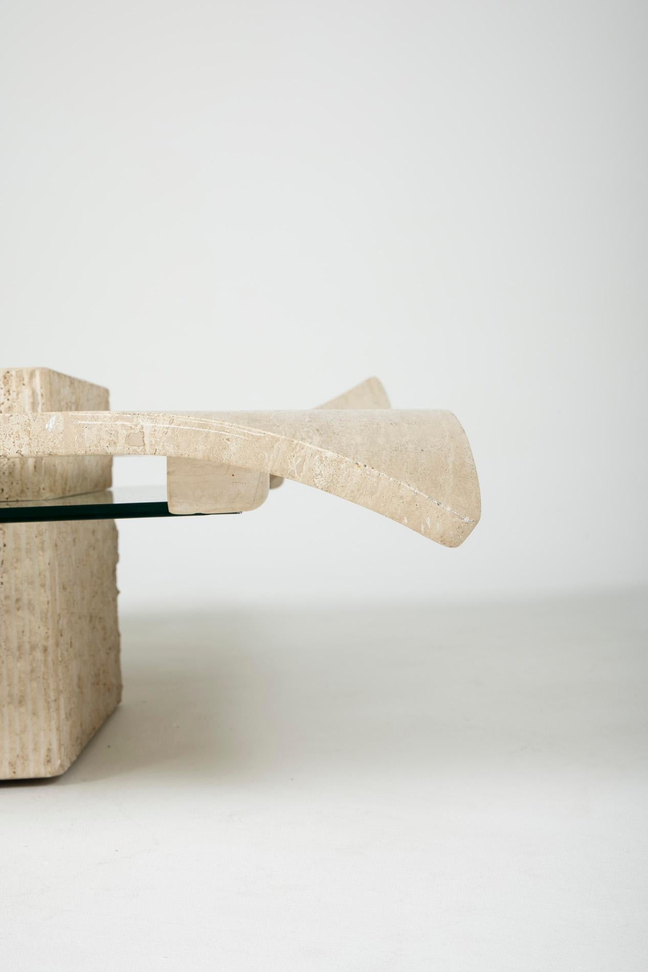 Travertine Coffee Table, 1970s For Sale at 1stDibs