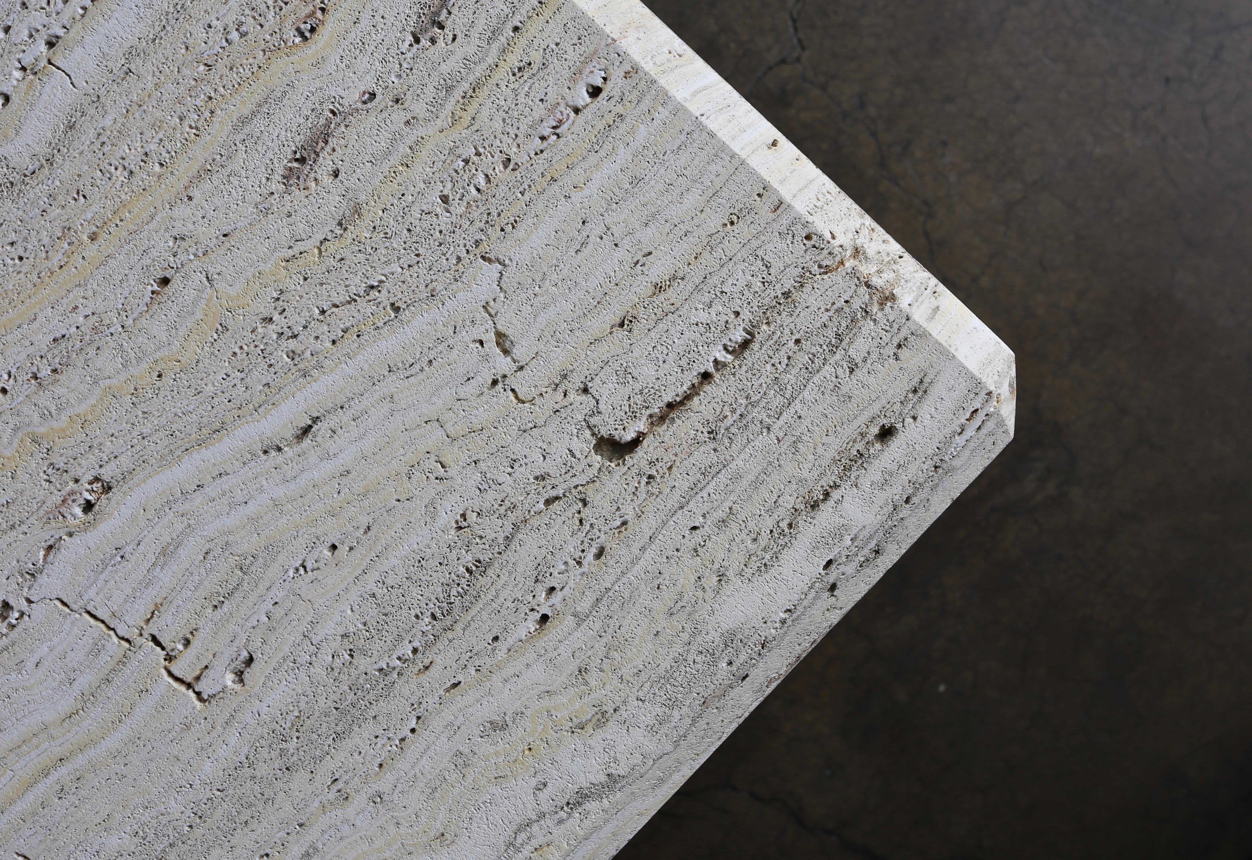 Travertine Coffee Table circa 1980 at 1stDibs