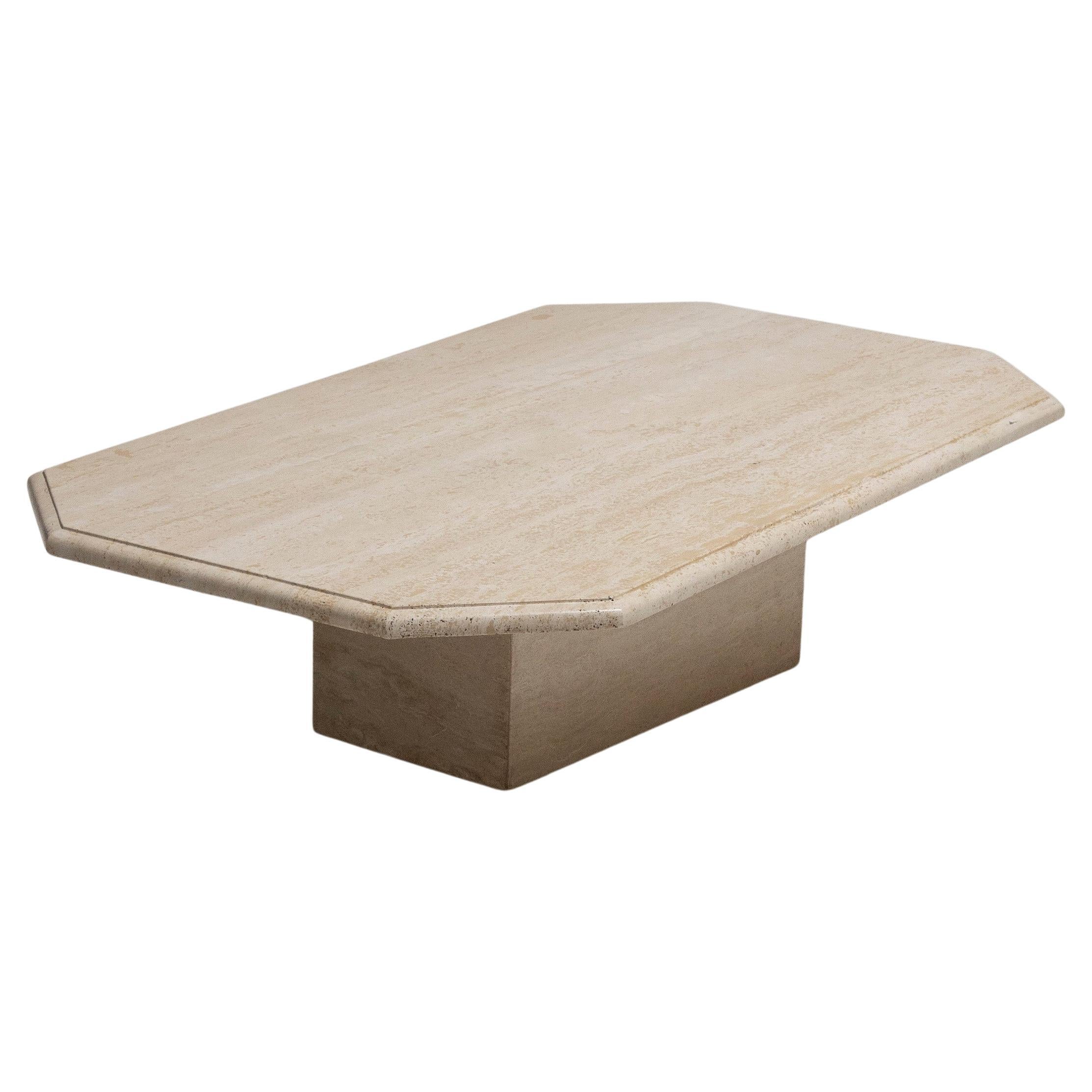 Travertine coffee table For Sale at 1stDibs