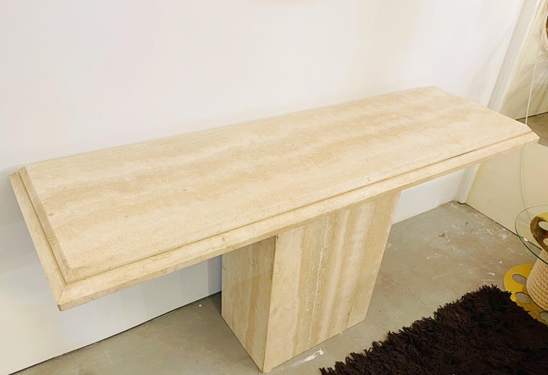 Mid-Century Modern Travertine Console, 1970s at 1stDibs