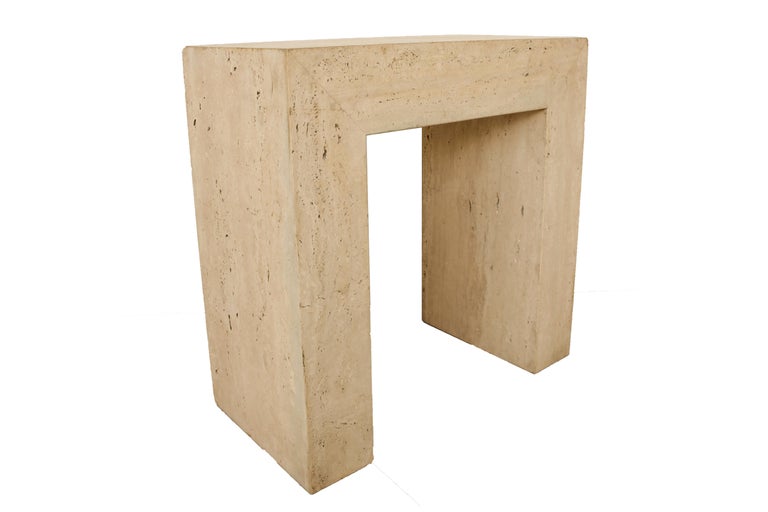 Travertine Console, circa 1970, Italy For Sale at 1stDibs