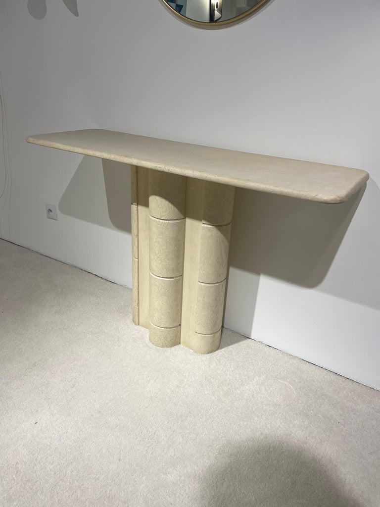 Travertine Console For Sale at 1stDibs