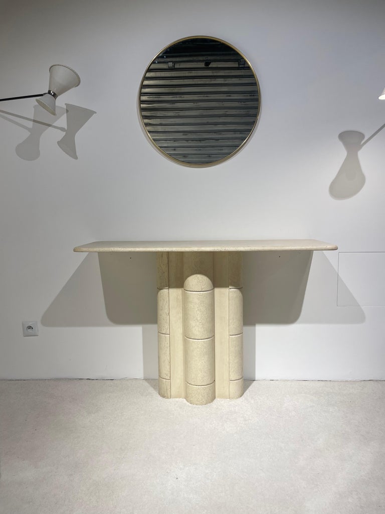 Travertine Console For Sale at 1stDibs