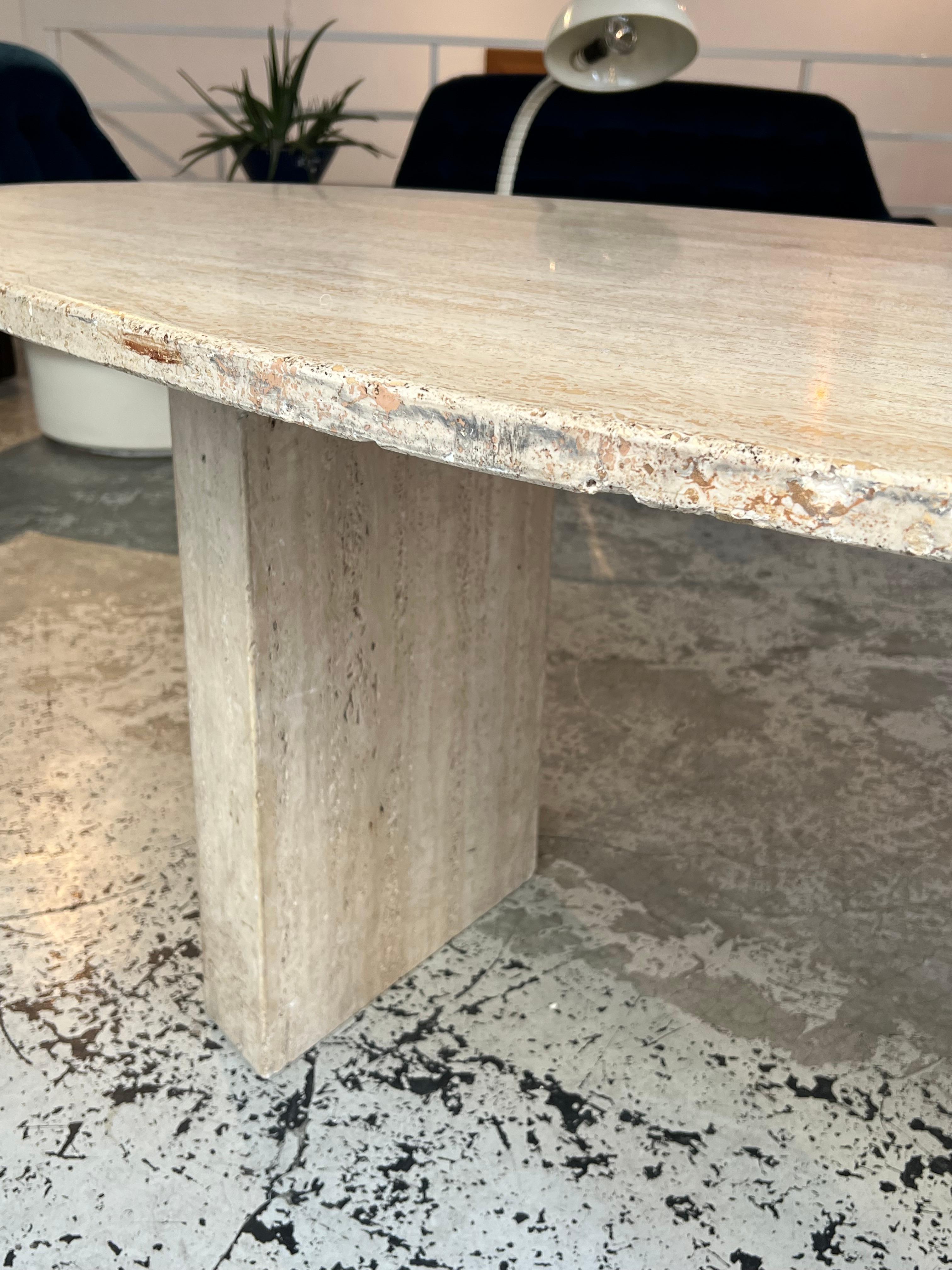 Travertine Dining Table 1970s at 1stDibs