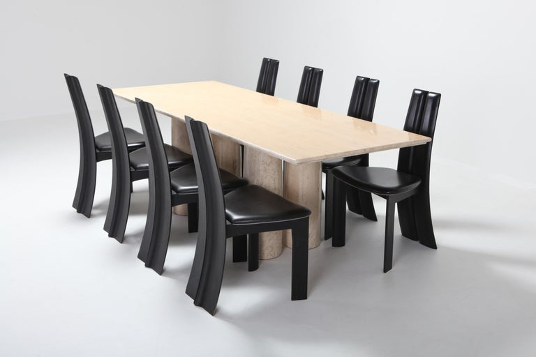 Travertine Dining Table by Mario Bellini 'il colonnato' at 1stDibs
