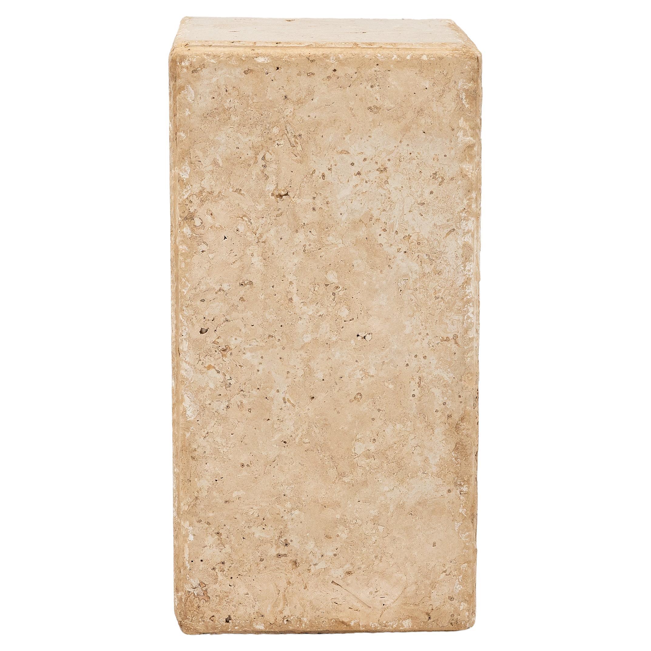 Travertine Marble Display Pedestal For Sale at 1stDibs