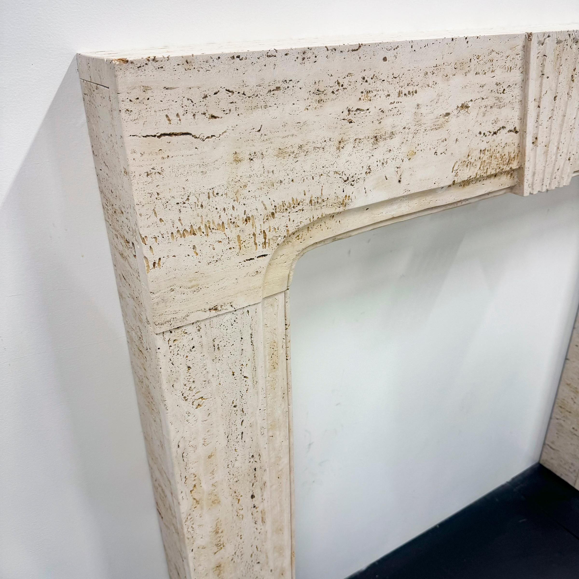Travertine Marble Fireplace Surround For Sale at 1stDibs