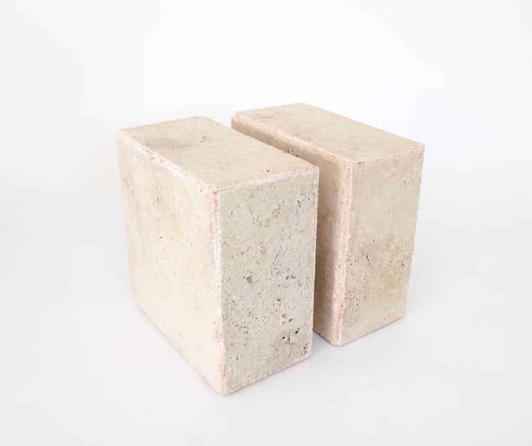 Travertine Marble Rectangular Side Table Drinks Table Coffee Table ...