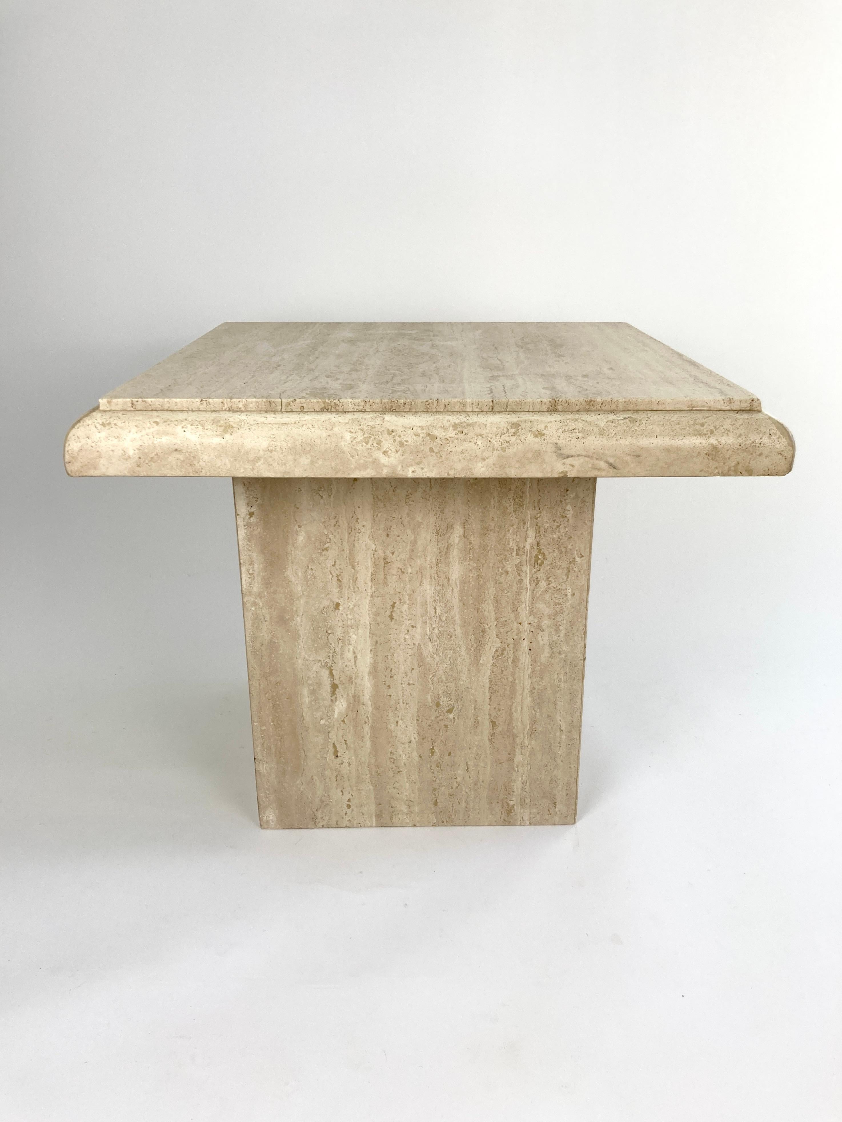 Travertine Marble Stone Side Table at 1stDibs